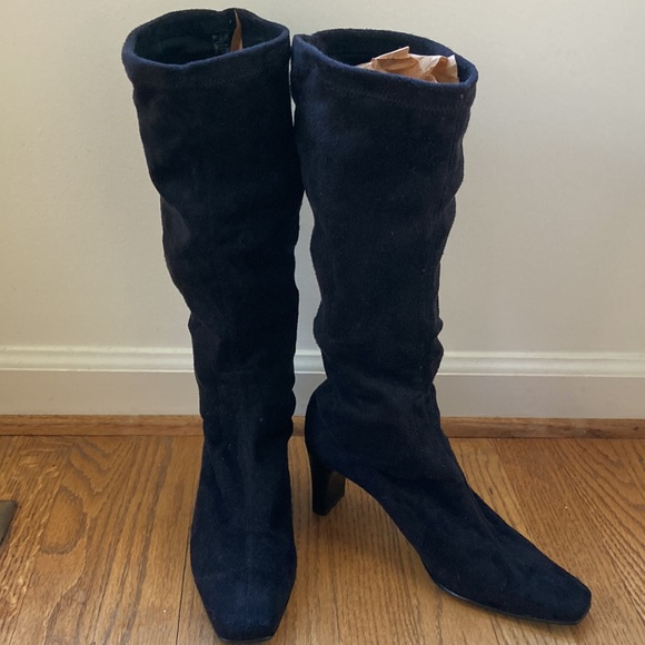 Vaneli | Shoes | Vtg Vanelli Faux Suede Tall Black Boots | Poshmark